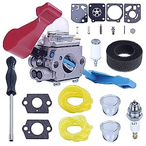 Adefol C1U-W12A Carburetor for Poulan FL1500 FL1500LE 952711486 Craftsman with Adjusting Tool Air Fuel Filter Line Tune Up Kit Gas Leaf Blower 530071629 C1U-W12B