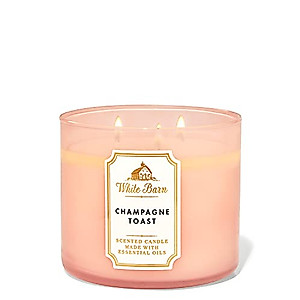 Bath and Body Works White Barn Champagne Toast 3 Wick Candle 14.5 Ounce Basic White Barn Label
