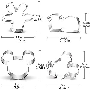 Cookie Cutter for Kids - Sandwich Cartoon of Mickey Mouse Cookie Cutter Shaped Biscuit Mould for DIY Cake Craft Bakeware Decoration Stainless Steel Cutter Set 5 pcs
