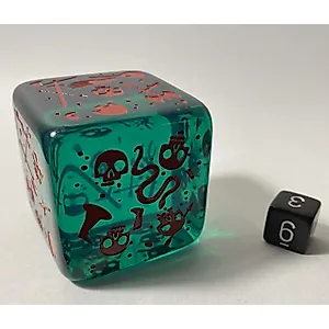 Massive Gelatinous Cube by Severed Books - 51mm Mini and Die - Six-Sided Dice - DND - Pathfinder RPG Roleplaying Game