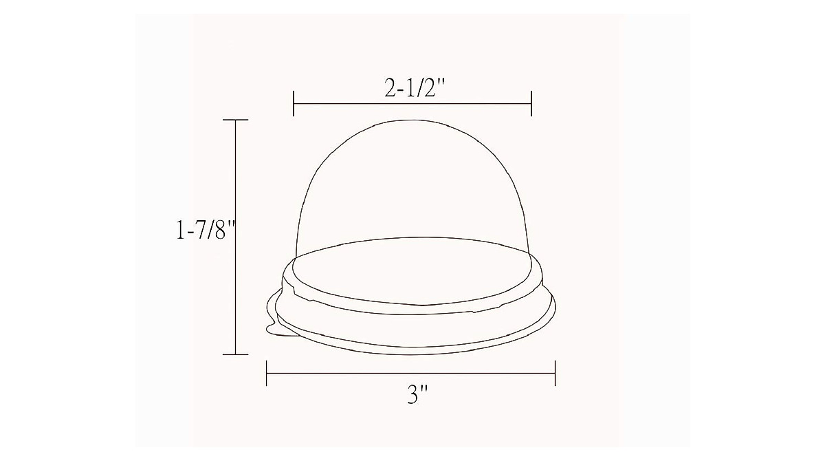 100 Pack Clear Mini Cake Muffin Cookie Dome Boxes - Gold