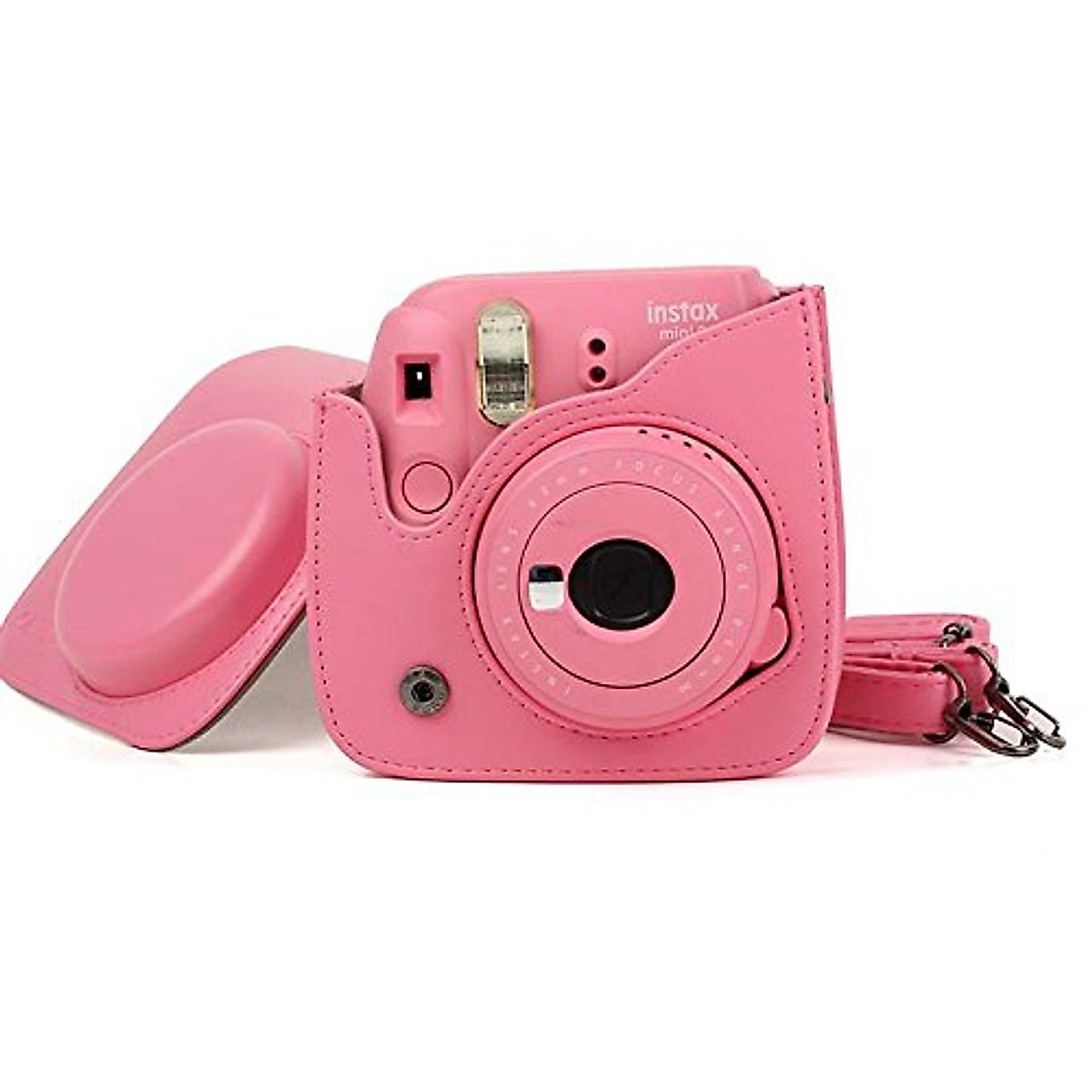 Fujifilm Instax Mini 9 Film Camera (Flamingo Pink) + Film Pack(10 Shots) + Pleather Case + Filters + Selfie Lens + Album + Frames & Stick-on Frames Exclusive Instax Design Bundle
