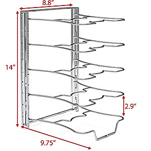 Simple Houseware 5 Adjustable Pot and Pan Organizer Rack, Chrome