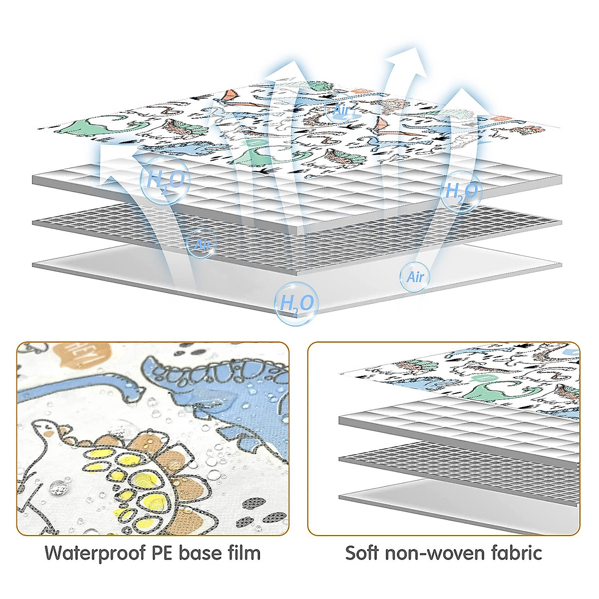 Toilet Seat Covers Disposable for Kids and Adults, YIHATA 40 Pack Extra Large Waterproof Toddler Potty Training Toilet Cover Individually Wrapped Potty liners for Public Restroom, Travel(Dinosaur)