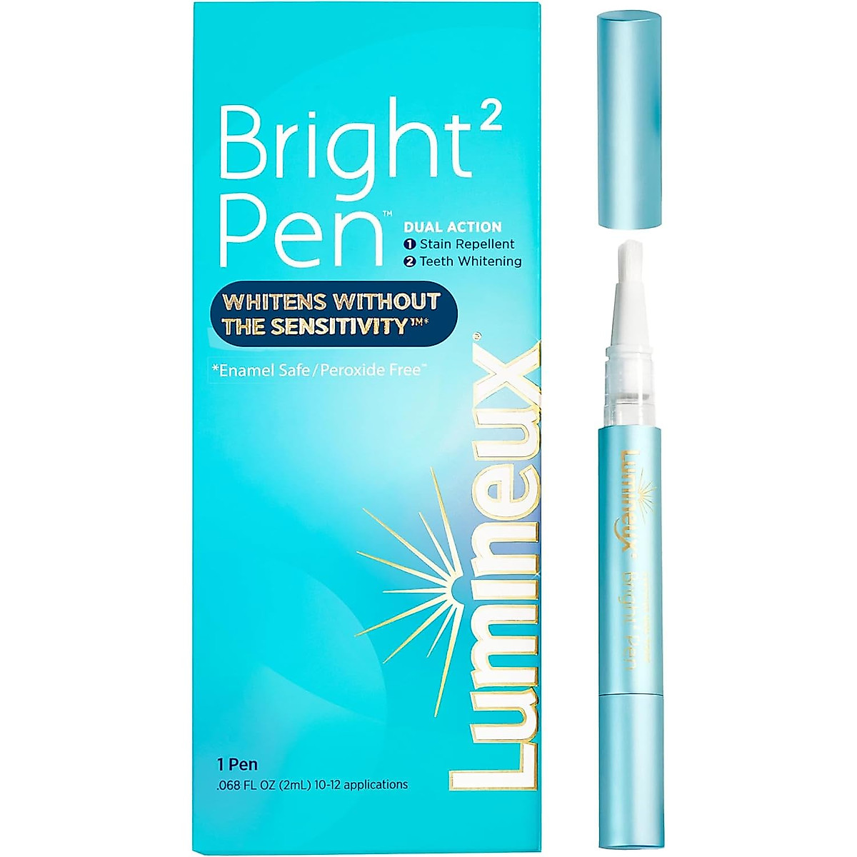 Lumineux Whitening Pen - Bright Pen 2-Pack, Enamel Safe Teeth Whitening - No Sensitivity - Stain Repellant - Dentist Formulated
