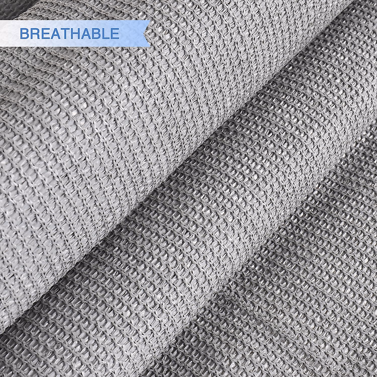 E&K Sunrise 10' x 12' Sun Shade Sail Rectangle Canopy Shade Cover UV Block for Patio Backyard Garden Outdoor (Gray)