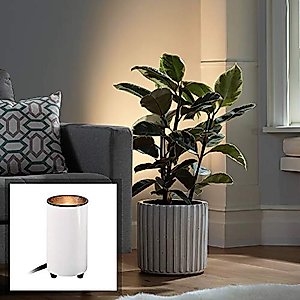 Pro Track Can Mini Small Uplighting Indoor Accent Spot-Light Plug-in Floor Plant Home Decorative Art Desk Picture Table Living Room Interior Corner Bar Photo White Finish 6 1/2" High