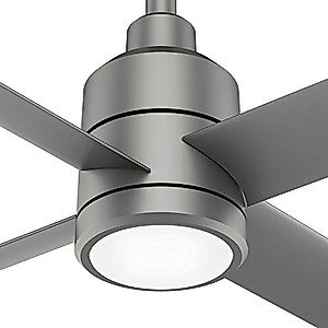 Hunter Trak Indoor / Outdoor Ceiling Fan with LED Light and Wall Control, 60", Silver