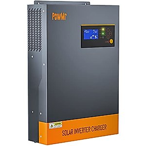 PowMr 5500W Hybrid Inverter 48V DC to 220-230V AC, Off-Grid Pure Sine Wave Inverter with 80A Charge Controller, for 48V Lead-Acid, Lithium Battery and Without Battery