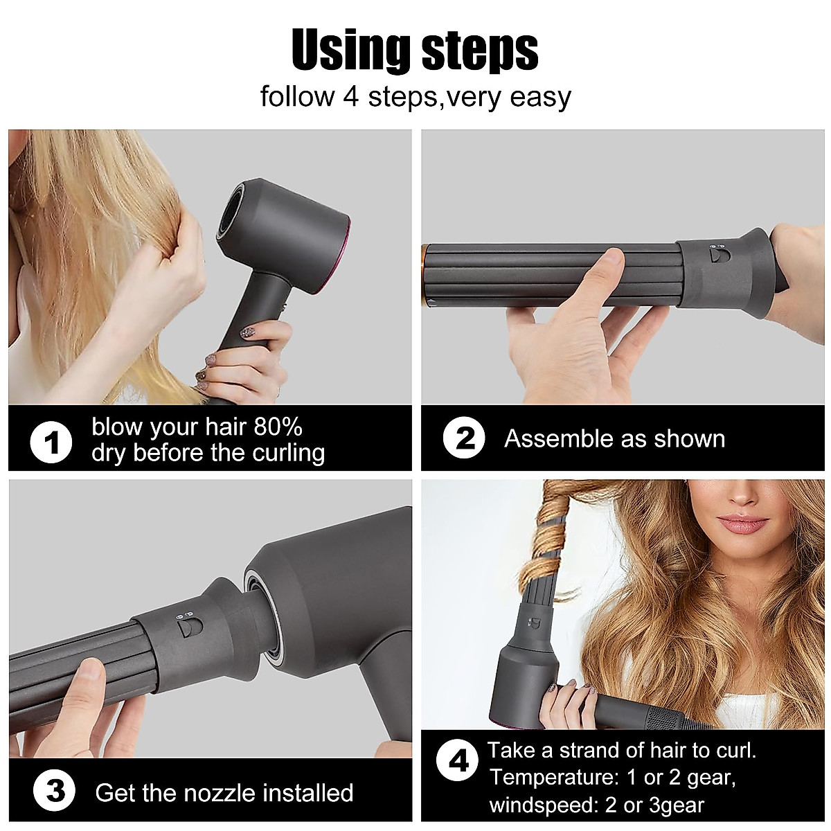 For Dyson Airwrap Supersonic HS05 HS01 Hair Dryer 2In1 Multi-Styler Hair 1.6inch Styler Long Hair Barrels Adapters Automatic Curling Barrels