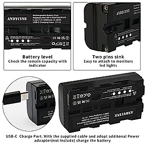 FEELWORLD F6+Battery+ Integrated Battery Charger + Micro&Mini HDMI Cords 5.7Inch FHD IPS On Camera 4K HDMI Monitor with Swivel Arm and 8V DC Power Output