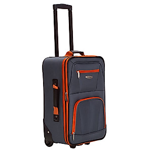 Rockland Journey Softside Upright Luggage Set, Charcoal, 4-Piece (14/19/24/28)