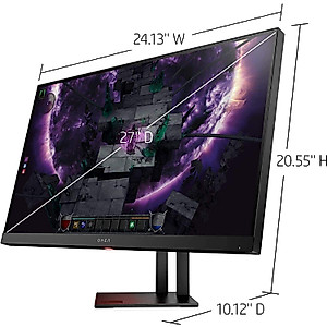 HP New OMEN 27i Monitor 2-Pack - 8AC94AA#ABA - 27" IPS LED QHD FreeSync & G-Sync Compatible Gaming Monitor
