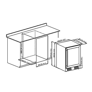 24 inch Freestanding Wine Fridge, 46 Bottle Fast Cooling Low Noise Compact Mini Wine Fridge with Stainless Steel Tempered Glass Door Small Wine Cooler Cabinet Beverage Refrigerator, for Kitchen
