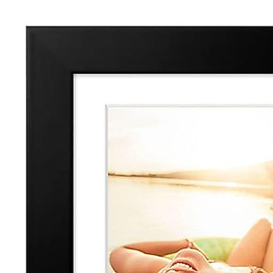 Americanflat 8x20 Collage Picture Frame in Black - Displays Four 4x6 Frame Openings - Engineered Wood Picture Frame with Shatter Resistant Glass, and Includes Hanging Hardware for Wall