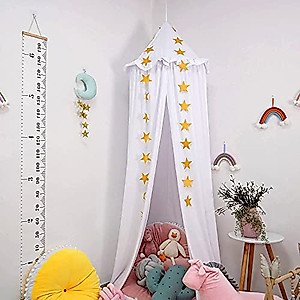 dix-rainbow Princess Bed Canopy for Kids Boys Children, Round Dome Hanging House Decoration with Frills…