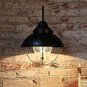 DAKWA Matte Black Finish Wall Lighting Gooseneck Anti-Rust Wall Sconce Outdoor Wall Lantern for Garage,Front Porch,Patio