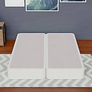 Spinal Solution, 8-Inch Sturdy Split Box Spring for Mattress Support-Durable and Fully Assembled, Natural Wood Foundation for King, White
