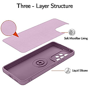 ZIYE Samsung A53 5G Phone Case with Ring Stand Holder Clip Kickstand Skin-Friendly Touch Silicone Case with 360°Rotatable Ring Kickstand Shockproof Fall-Proof Cover - Purple
