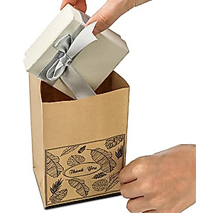 Yesland 200 Pcs Mini Brown Paper Bags, 3.5 x 2.25 x 7 Inch Thicken Paper Snack Bag Small Kraft Paper Treat Bags, Thank You Paper Cookie Sandwich Bags Bulk for Party Favor, 80 Bags and 120 Stickers