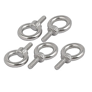 uxcell Lifting Eye Bolt M4 x 11mm Male Thread 304 Stainless Steel for Hanging, Pack of 5