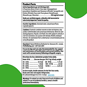 Pet Wellbeing Agile Joints for Dogs - Hip and Joint Health, Mobility, Devil’s Claw, Boswellia, Joint Ligament and Cartilage - Veterinarian-Formulated Herbal Supplement 4 oz (118 ml)