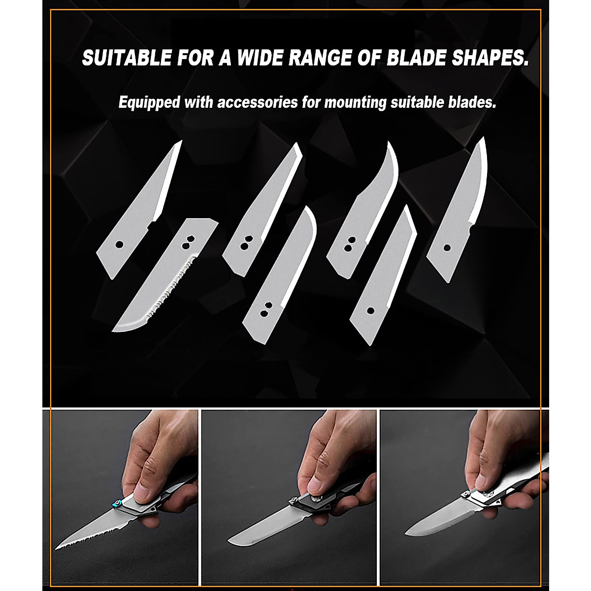 TITANER Raven Titanium EDC Folding Pocket Utility Knife - Box Cutter Suitable For Art Work, Outdoor, Hunting,Household tools (Stonewash)