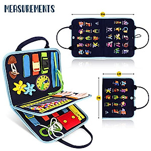 JAGSYJOY Busy Board Montessori Toys for Toddlers Ages 1-3 Year Old Girls and Boys - Child Educational Preschool Sensory Book for Airplane and Car Travel