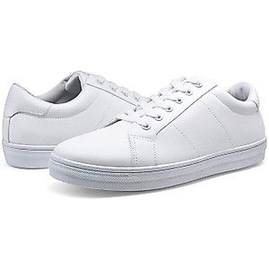 Jousen Men's Casual Shoes White Sneakers for Men Memory Foam White Shoes Soft Fashion Sneaker (AMY872 All White 8)