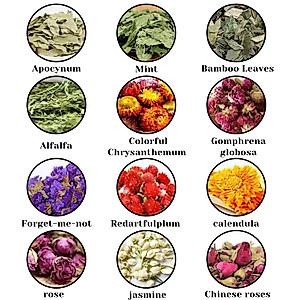 Hamster Bedding, Natural Soft Dried Flowers Bedding, Small Pet Litter Habitat Mat Edible Treat for Guinea Pigs Rabbits Gerbils Rats Squirrels Chinchillas (Dried Flowers)