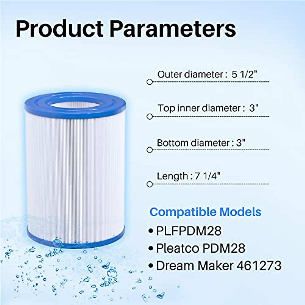 TOREAD PDM28 Spa Filter Replaces Aquarest Dream Maker 461273 Hot Tub Filter 2PACK