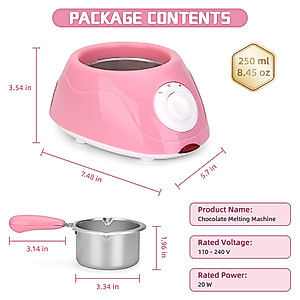 MINI Electric Chocolate Melting Pot, 8.45OZ Chocolate Fondue Fountain, Warmer Machine for Milk Chocolate,Cheese, Butter, Candy