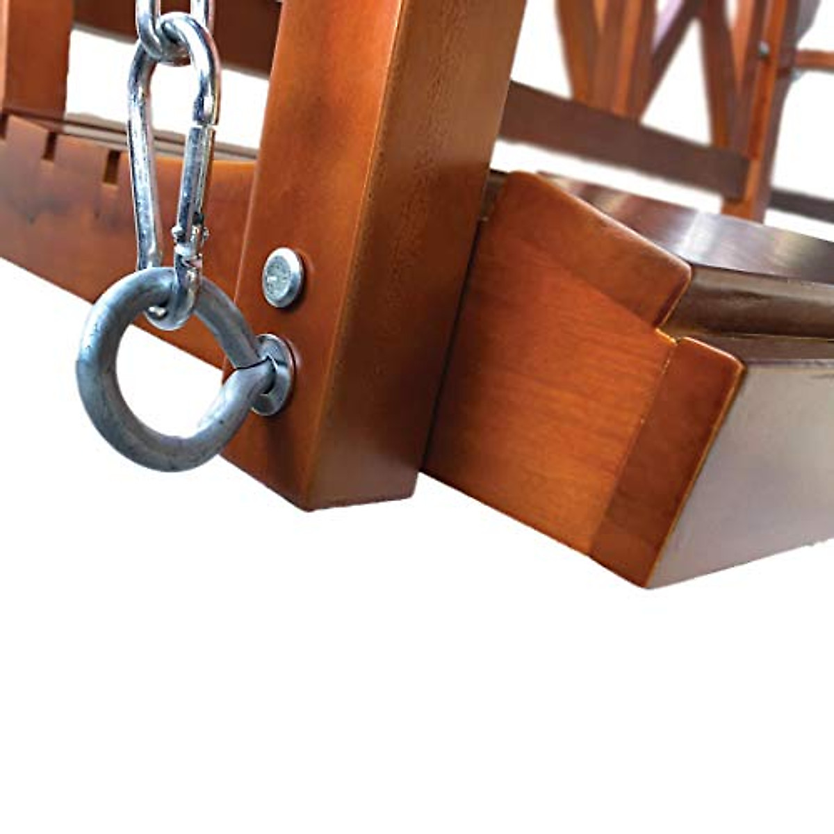 BACKYARD EXPRESSIONS PATIO · HOME · GARDEN 914894 4ft. Rustic Finished Fir Wood (2) Person Porch Swing | Capacity 450lbs, Mahogany