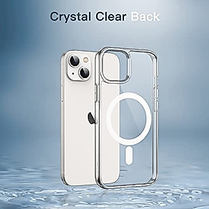 JETech Magnetic Case for iPhone 13 Mini 5.4-Inch Compatible with MagSafe Wireless Charging, Shockproof Phone Bumper Cover, Anti-Scratch Clear Back (Clear)