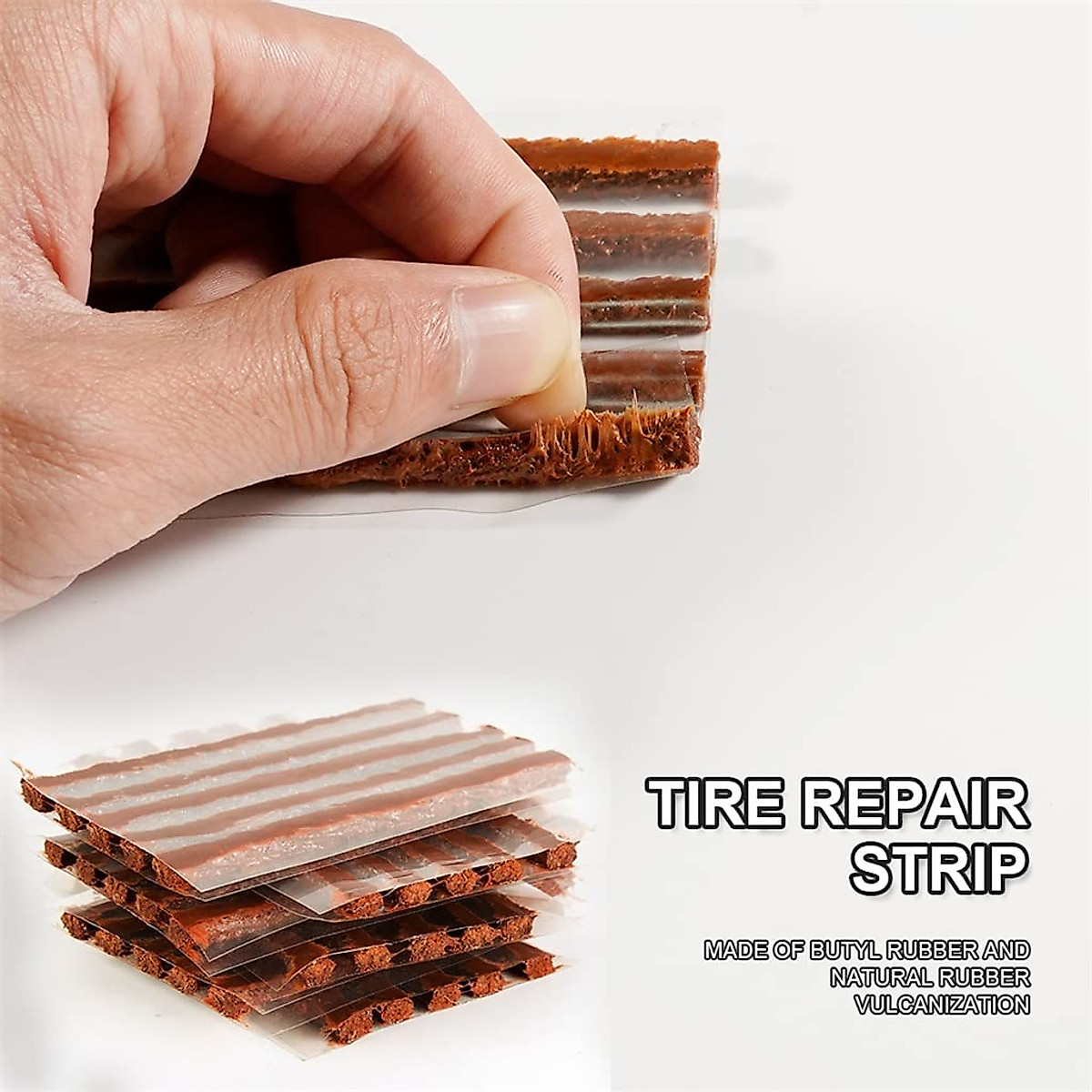 YÁSEZ Car Tire Repair Tools Kit with Rubber Strips Tubeless Tyre Puncture Studding Plug Set