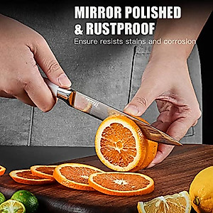 Topfeel Professional Chef Knife Set German Carbon Stainless Steel Kitchen Knives, 3PCS Ultra Sharp Japanese White Knives Set for Kitchen with Ergonomic Handle for Home or Restaurant…