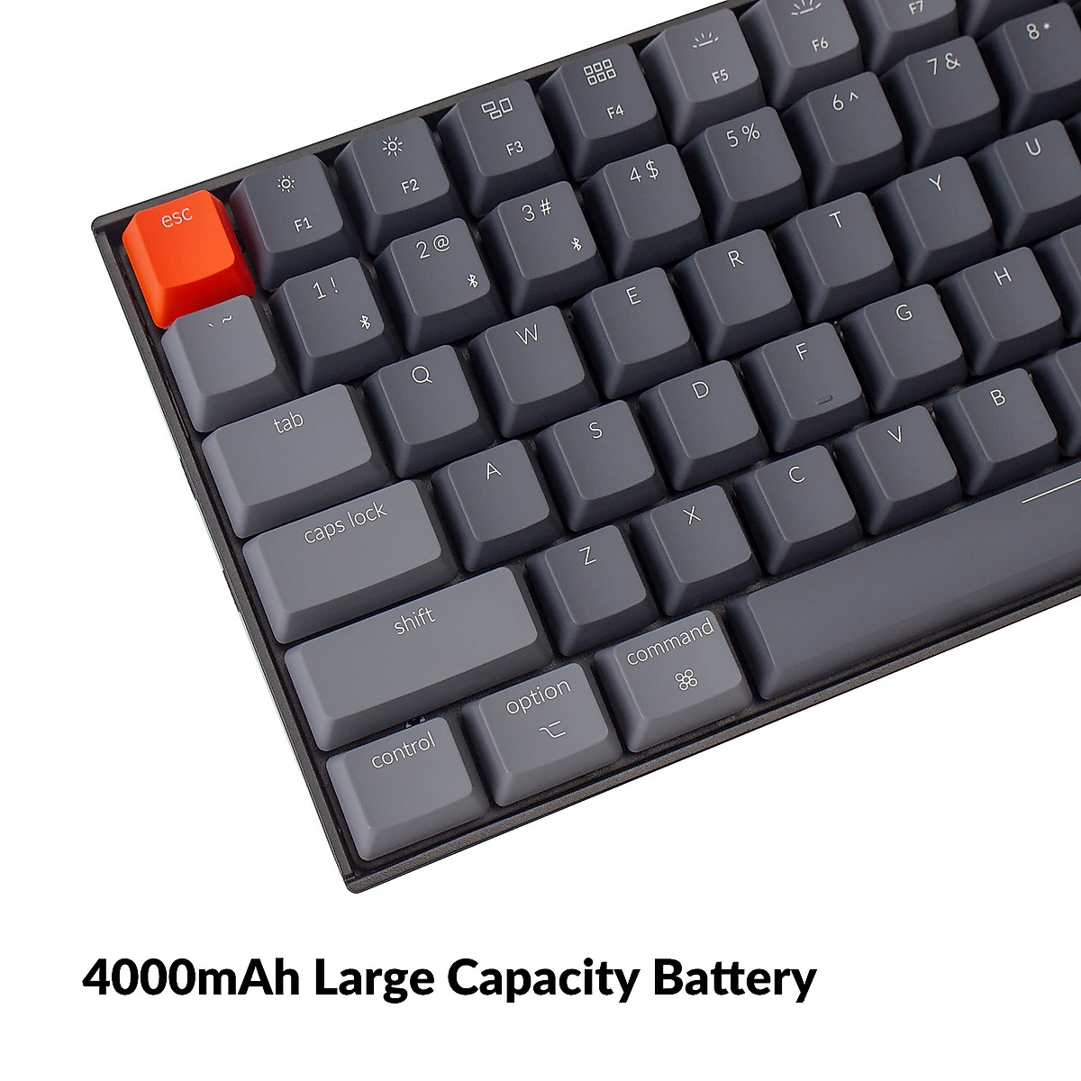 Keychron K2 Wireless Bluetooth 5.1/Wired USB Mechanical Keyboard for Mac Layout, Compact 84 Keys Computer Keyboard Gateron G Pro Blue Switch White LED Backlight N-Key Rollover for Windows-Version 2