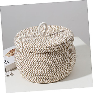 CAXUSD Rope Storage Basket Toilet Paper Basket Baskets with Lids Laundry Baskets Snack Trays Laundry Hamper Rope Basket Tablescape Decor Key Basket Jute Rope Cotton Rope Baby Fruit Basket