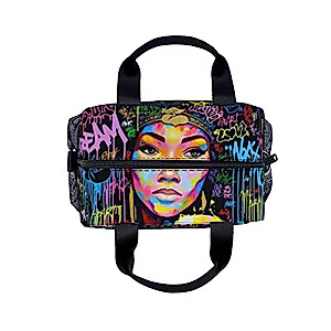 GALIRVC African American Lunch Bag Reusable Insulated Lunch Box Large Cooler Tote Bag for Woman Work Travel Picnic