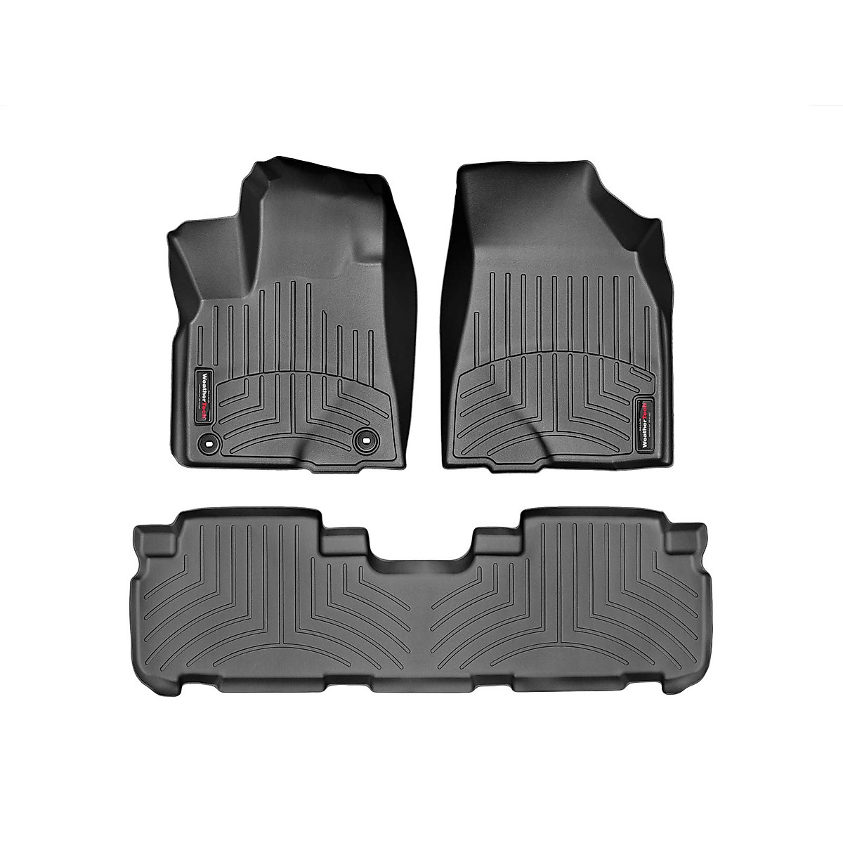 WeatherTech Custom Fit FloorLiners for Toyota Highlander - 1st & 2nd Row (44632-1-2), Black