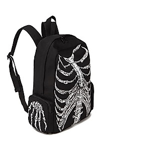 Funny Skull Backpack Laptop Travel Daypack, Skeleton Black School Backpack fpr Teen Girls Boys