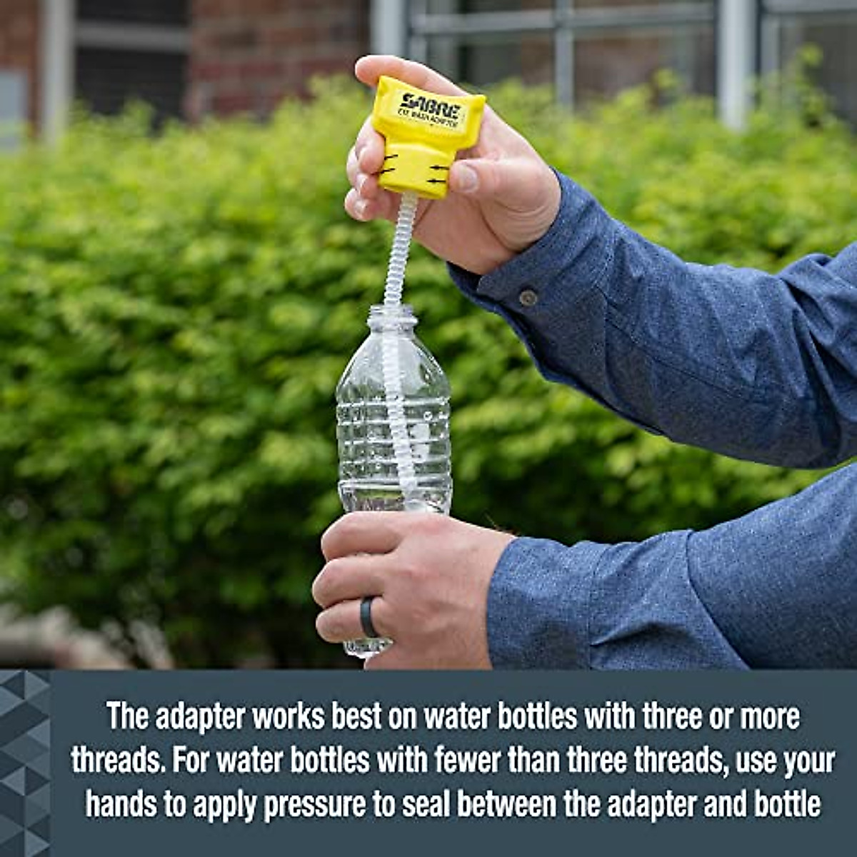 SABRE Eye Wash Adapter - Turns Water Bottle into Eye Wash Device - Flushes Contaminants from the Eye , Yellow, 2.4 oz