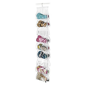 Whitmor White Hanging Shoe File, Clear