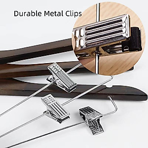 10 Pack Wooden Hangers with Clips Suit/Jacket/Skirt/Coat/Dress/Blouse (Natural)