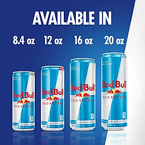 Red Bull Sugar Free Energy Drink with 114mg Caffeine plus Taurine & B Vitamins, 12 Fl Oz, Pack of 24 Cans