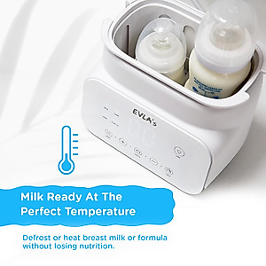 EVLA’S Baby Bottle Warmer, Multi-Function Feeding Bottle Warmer, Fast and Accurate Breastmilk and Formula Milk Warmer with Timer, Defrost, Keep Warm, Baby Food Jar Heating Functions, White