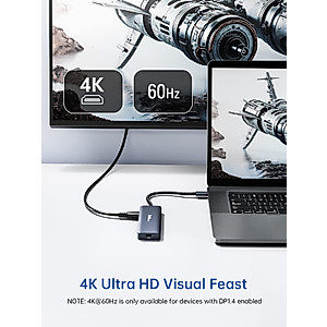 USB C Hub HDMI 4K 60Hz, USB C Adapter Multiport with 100W PD, HDMI,3 USB 3.0 Data Ports, Dockteck 5 in 1 USB C Dongle Dock for MacBook Pro/Air, iPad Pro/Air/Mini 6, Surface Pro 7/8/9 and More
