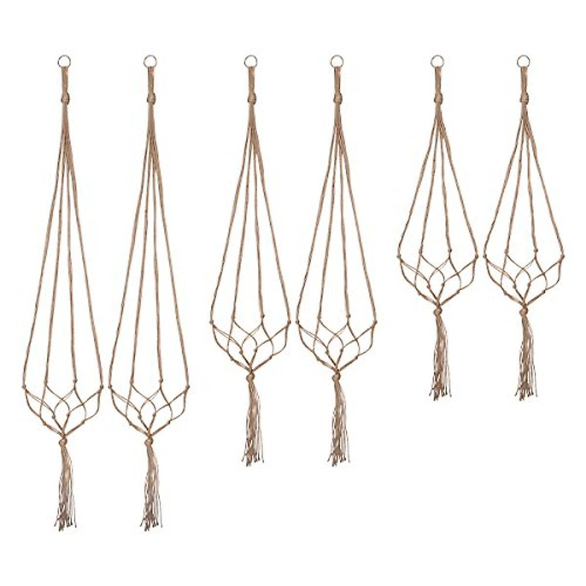 Plant Hangers Indoor Macrame Hanging Planter Holder 6 Pack, 3 Sizes