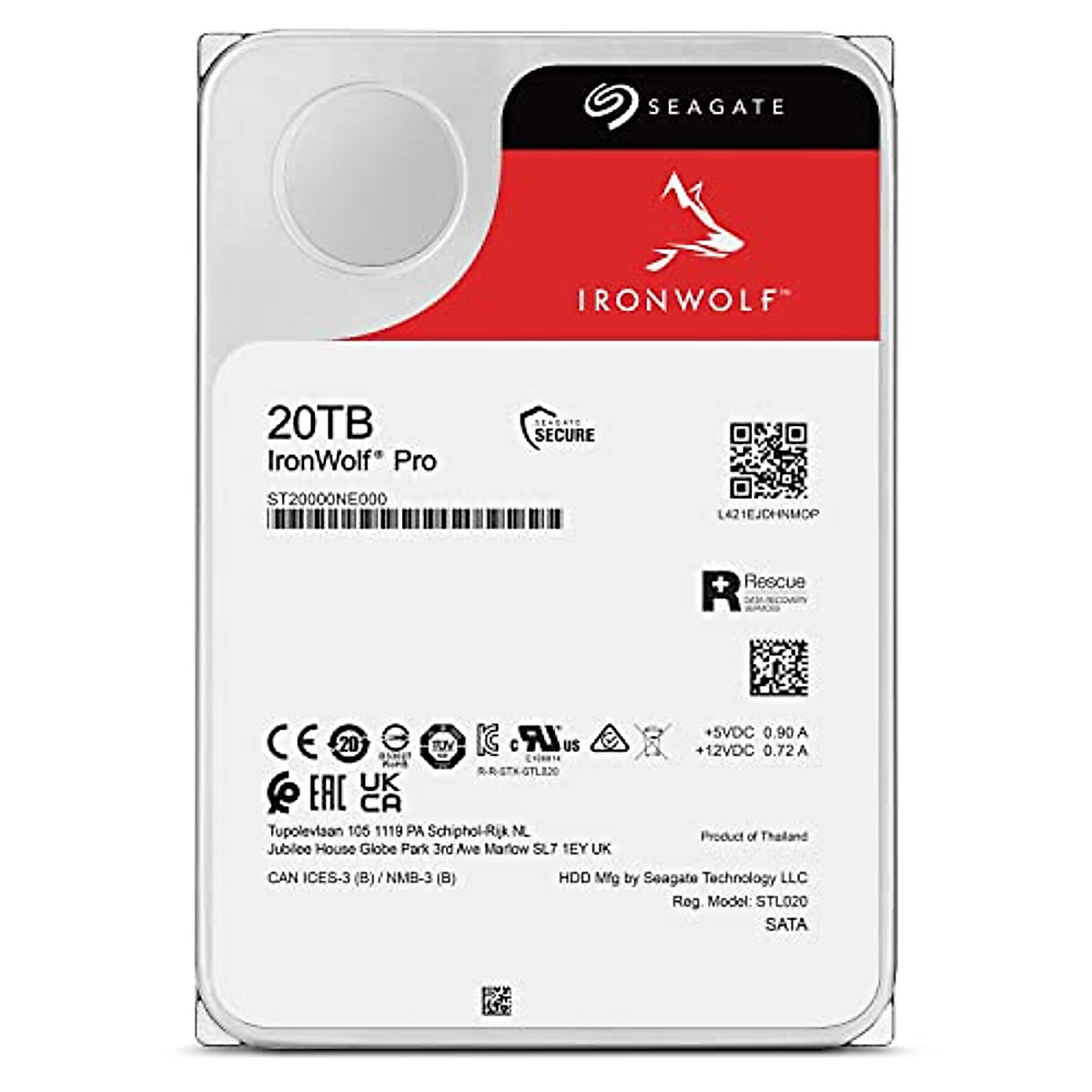 Seagate ST20000NE000 IronWolf Pro 20TB NAS Internal Hard Drive HDD – CMR 3.5 Inch SATA 6Gb/s 7200 RPM