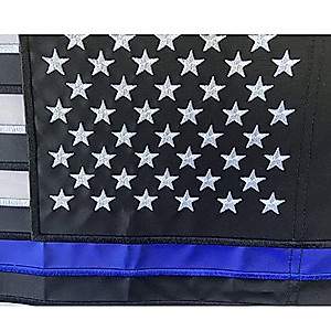 Homissor Thin Blue Line Flag Garden Flags 12x18 Inch Embroidered Police Flag Blue Lives Matter Back First Responder
